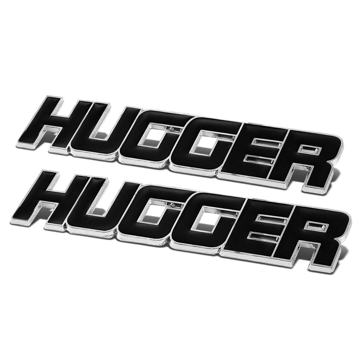 DNA Motoring EM-L-HUGGER-BK-X2 2 x Metal Emblem Decal Logo Trim Badge ...